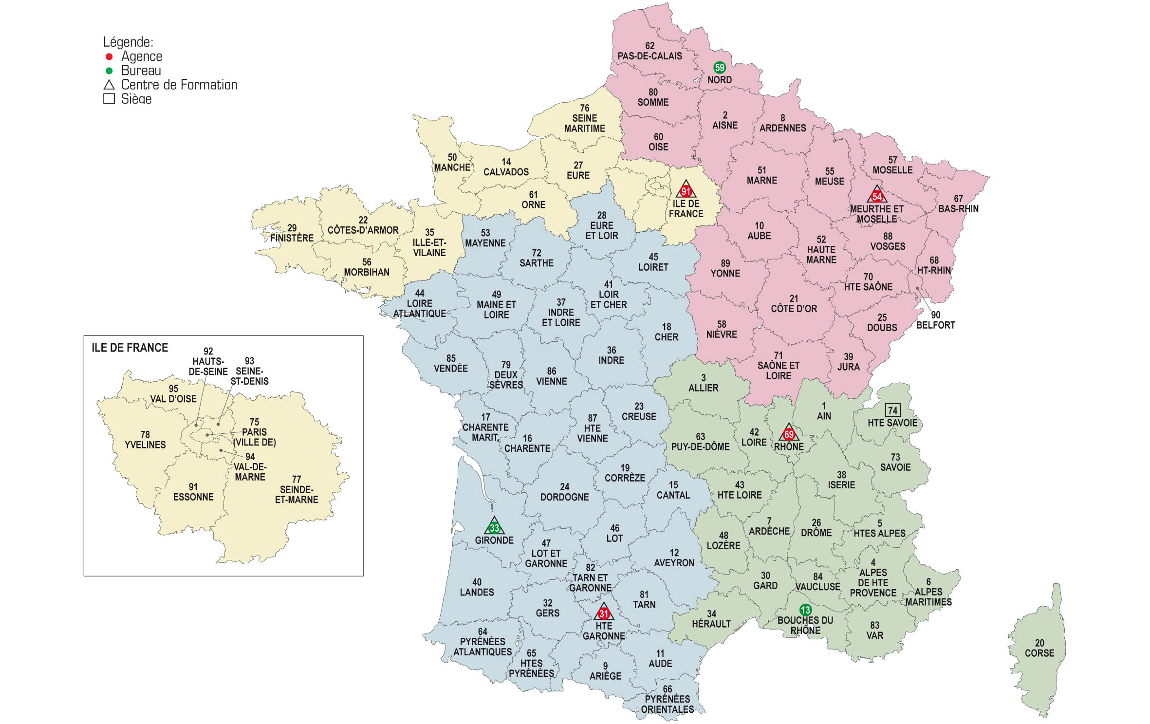 Cuenod - Organisation nationale